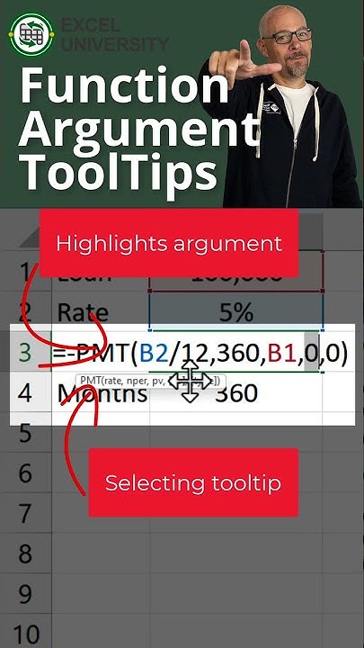 Excel Function Argument Tool Tips Excel Exceltips Spreadsheet Shorts Youtube 