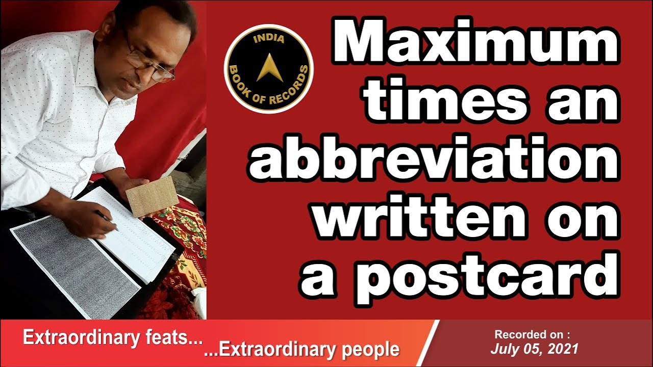 Maximum times an abbreviation written on a postcard - YouTube