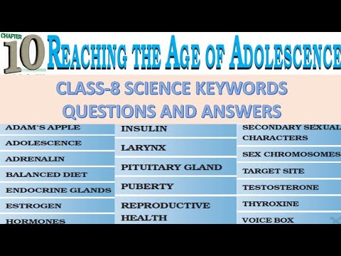 Reaching The Age Of Adolescence Question Answer | Class 8 Chapter 10 ...