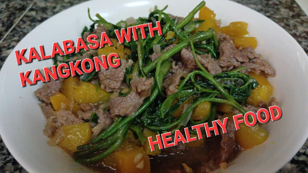 SIMPLENG LUTO NG KALABASA AT KANGKONG WITH BEEF #food #cooking by ...