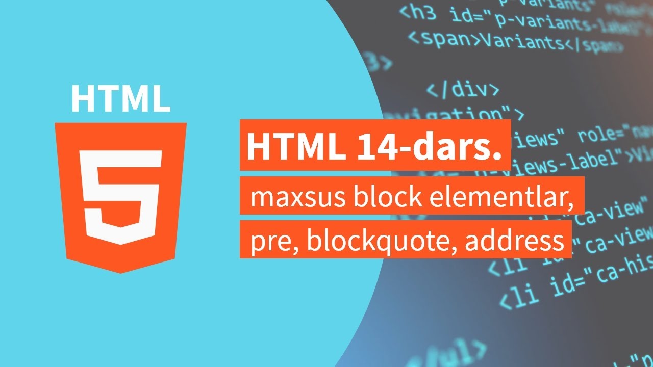HTML 14 dars Maxsus Block Elementlar Pre Blockquote Address YouTube html-14-dars-maxsus-block-elementlar-pre-blockquote-address-youtube