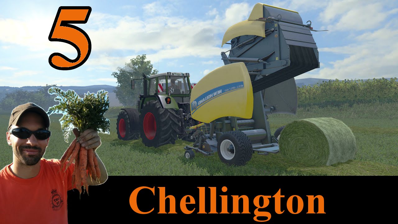 Farming Simulator 2015 Chellington E4 - round baling - YouTube