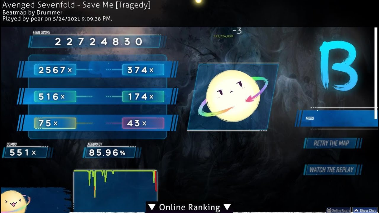 osu! jump player passes a 10 minute burst map [Save Me] - YouTube