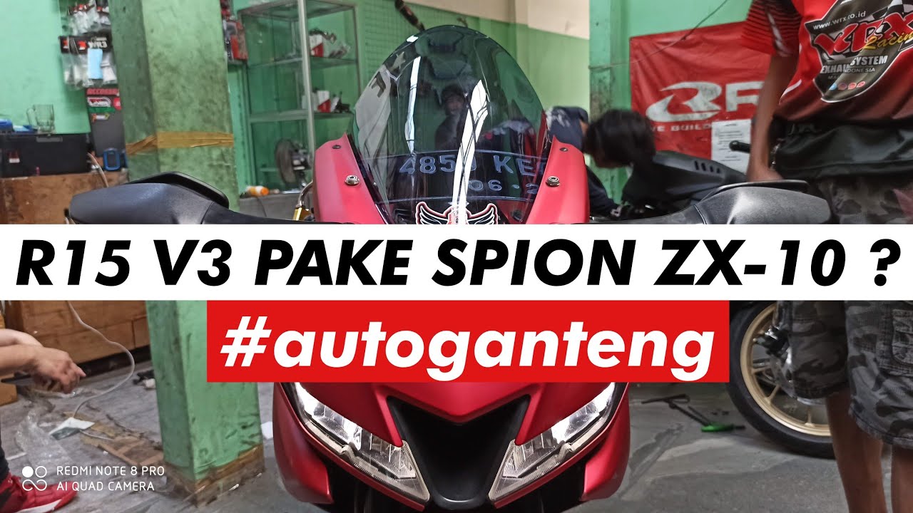 PASANG SPION AFTERMARKET ZX10 DI YAMAHA R15V3 AUTOHEDON - YouTube