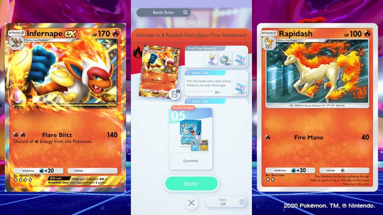 Infernape EX & Rapidash Deck | Expert Solo Battle (Space-Time Smackdown ...