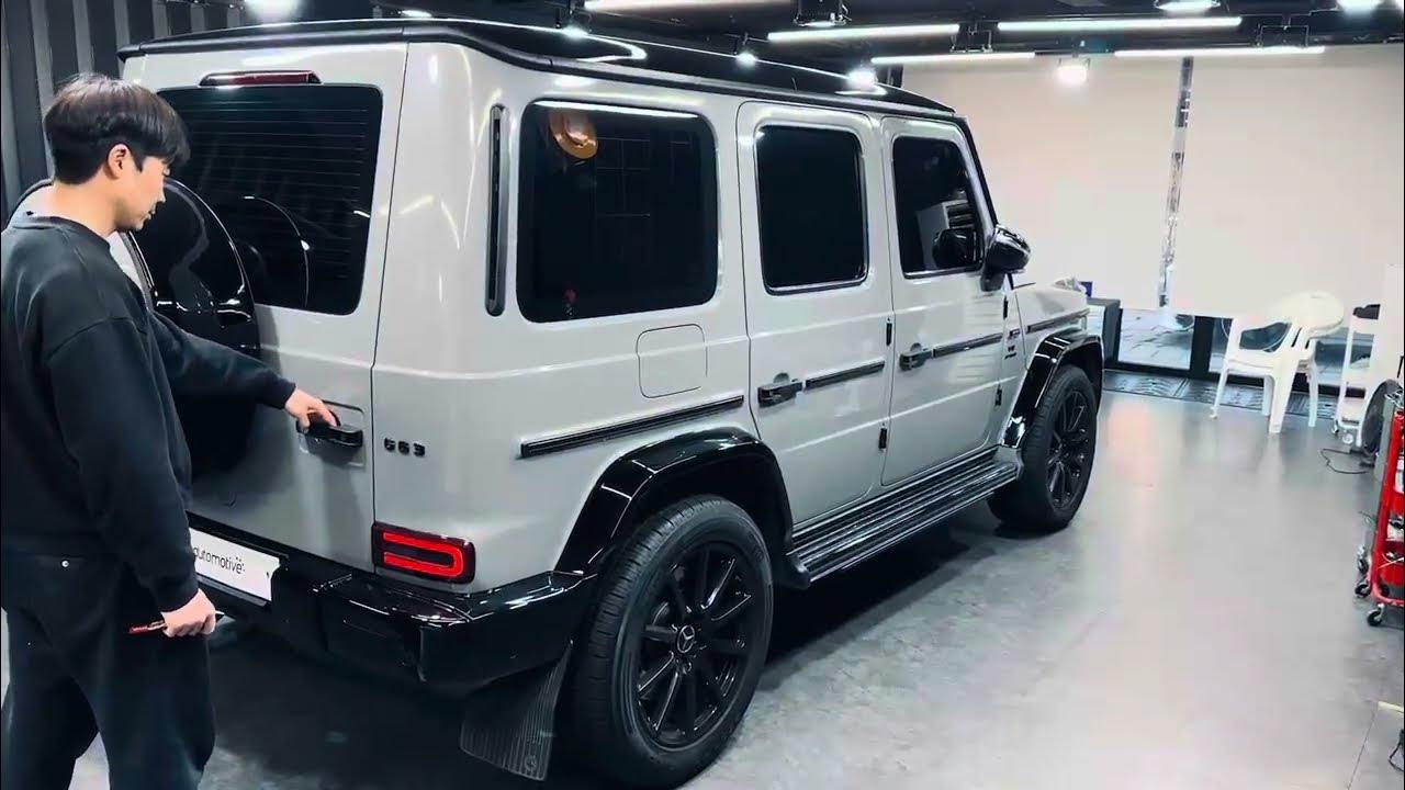 벤츠 G63 AMG 키레스고 옵션 설치 - 키버튼 없이 문열기 부품 시공 (트렁크) - YouTube