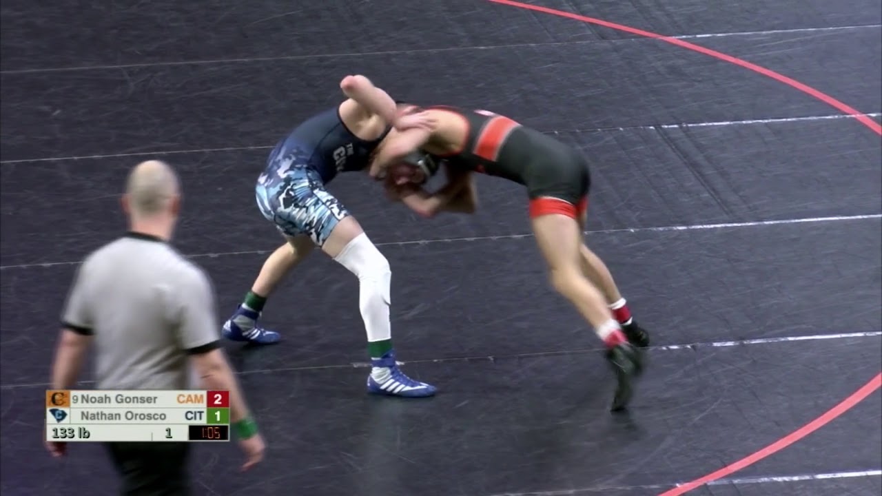 133lbs Noah Gonser (Campbell) fall Nathan Orosco (The Citadel) - YouTube