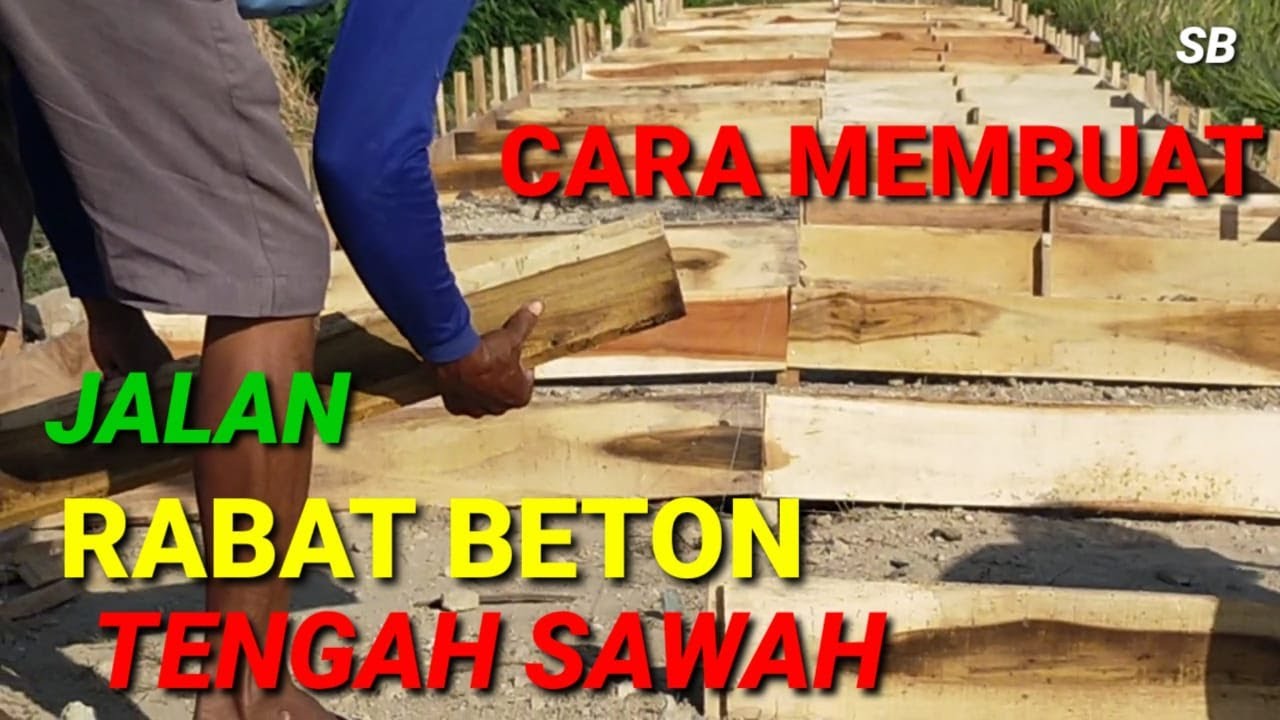CARA MEMBUAT JALAN RABAT BETON TENGAH SAWAH || TAHAPAN MEMBUAT JALAN ...