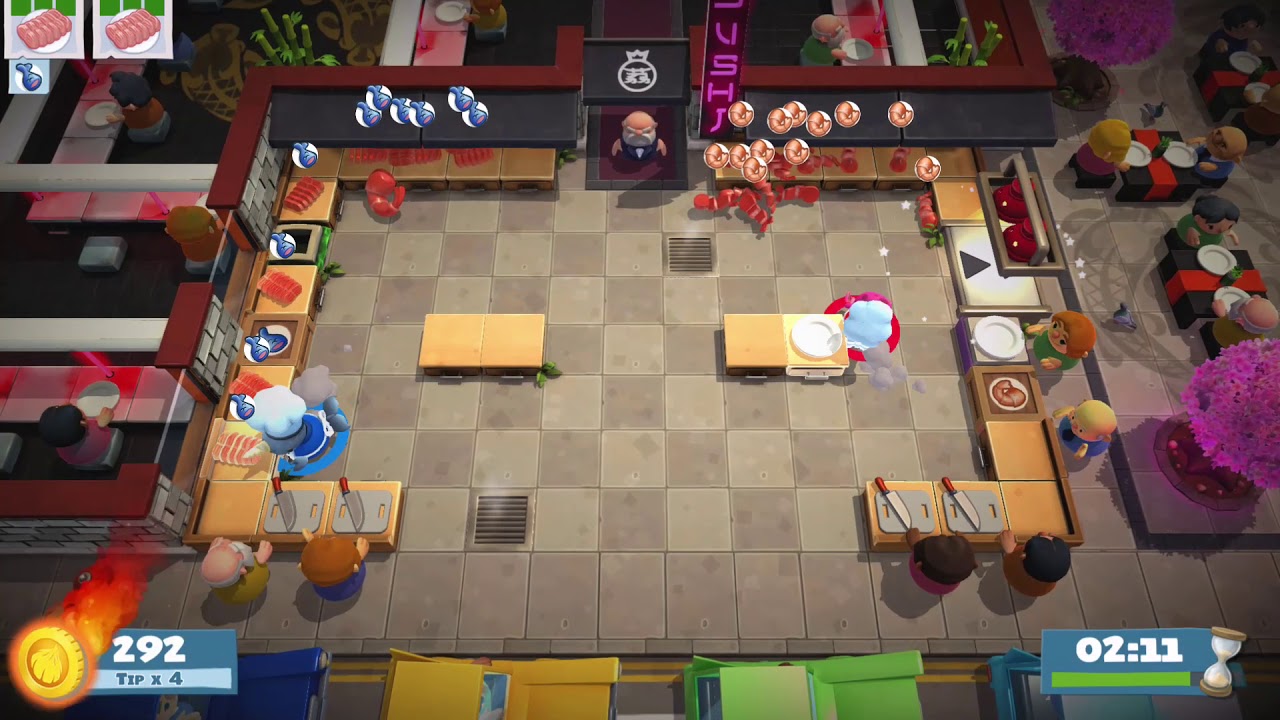 Overcooked 2 - Level 1-1 - 4 Stars - 2 Player co-op - YouTube