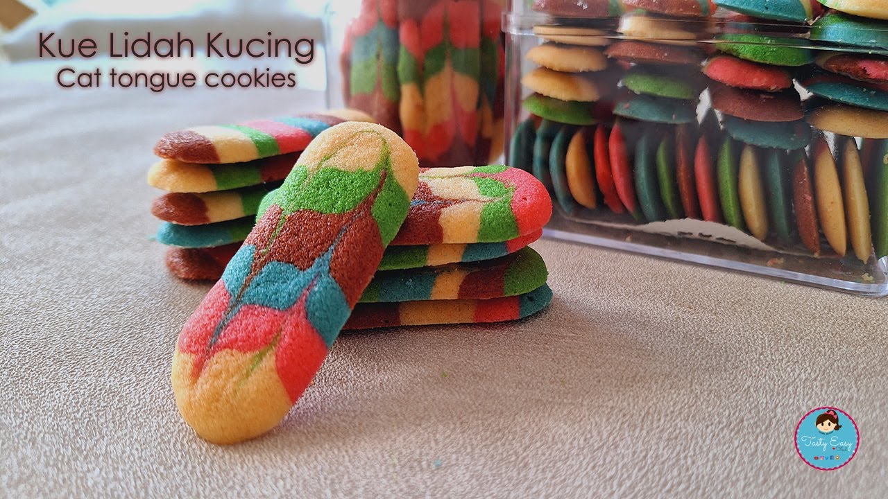 resep kue kering lidah kucing rainbow yang super renyah | kue Lebaran ...