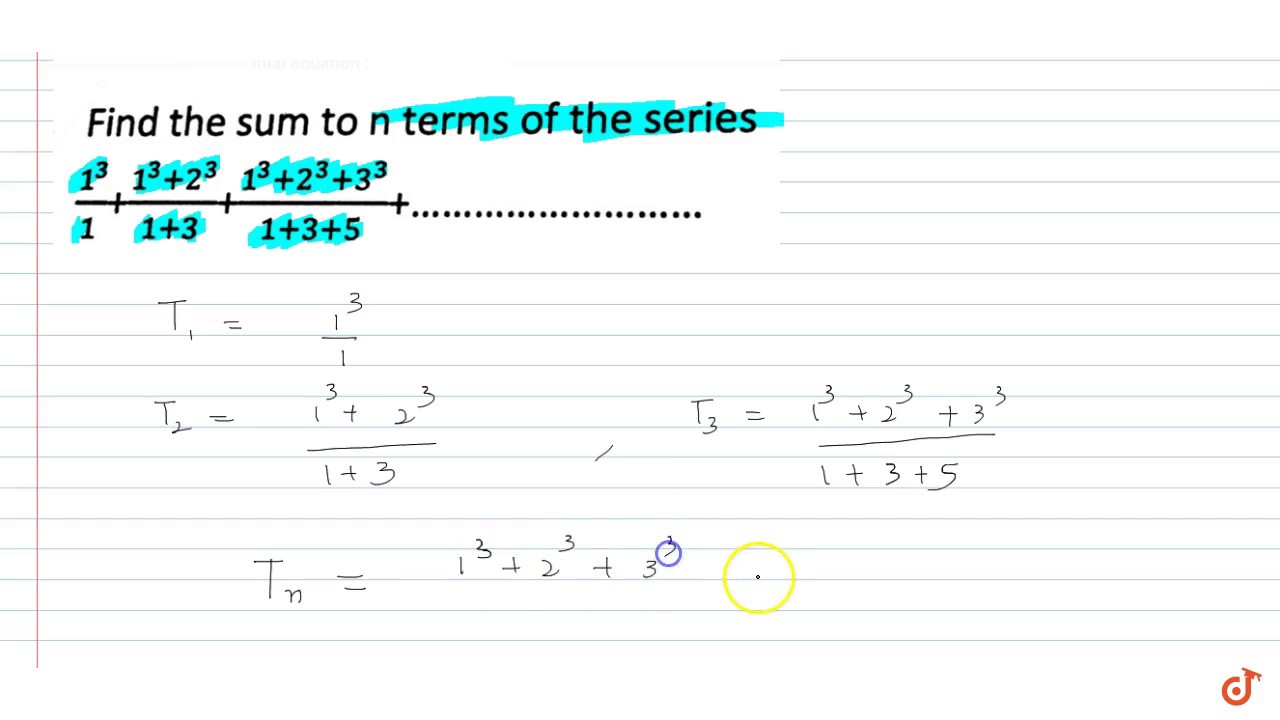 Find The Sum Of N Terms Of Series YouTube