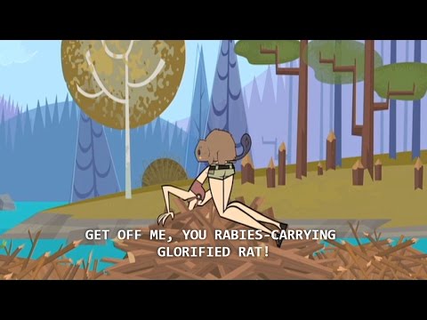 Total Drama Island - Heather spanked by beaver, lol