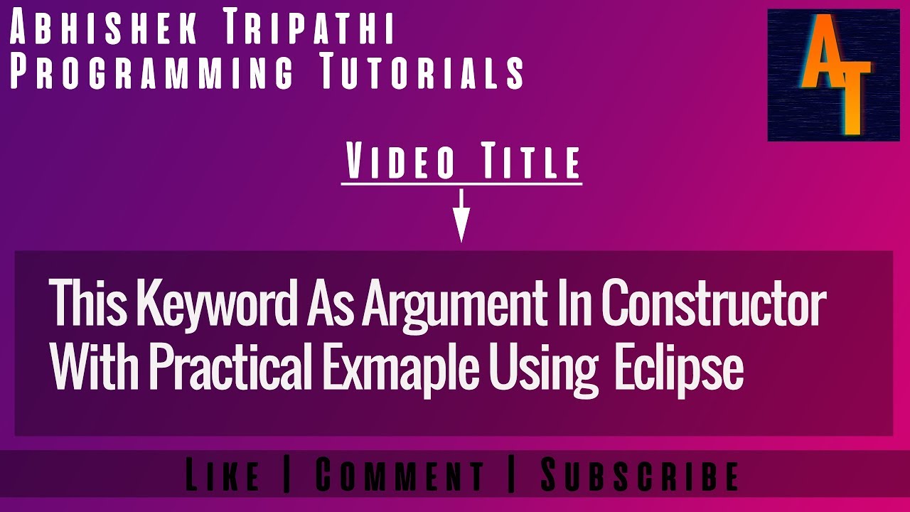 this as argument in constructor Part-21 # This Keyword In Java # Java Tutorials - YouTube