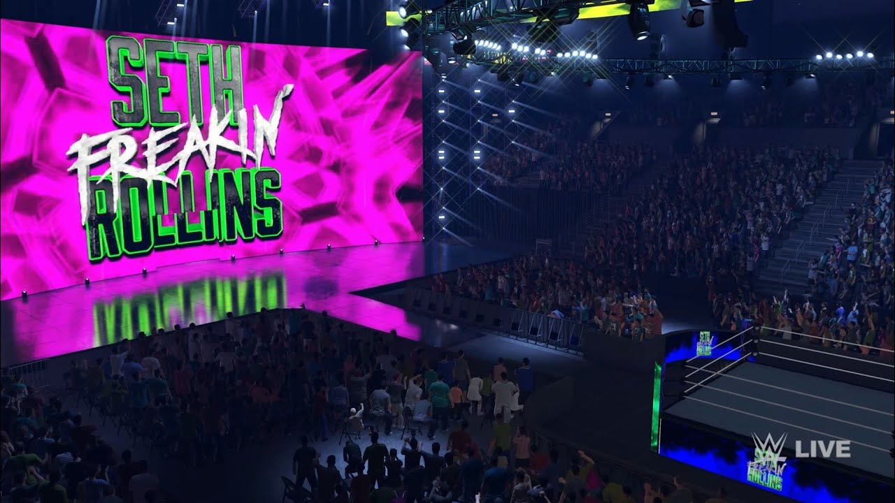 Seth Freakin Rollins Entrance Custom Pyro And Motion Wrestlemania ...