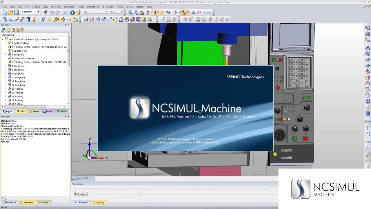 NCSIMUL Machine | Interfaces CFAO | Edgecam - YouTube