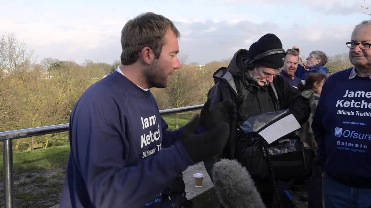 James Ketchell arriving back into Greenwich after cycling around the ...