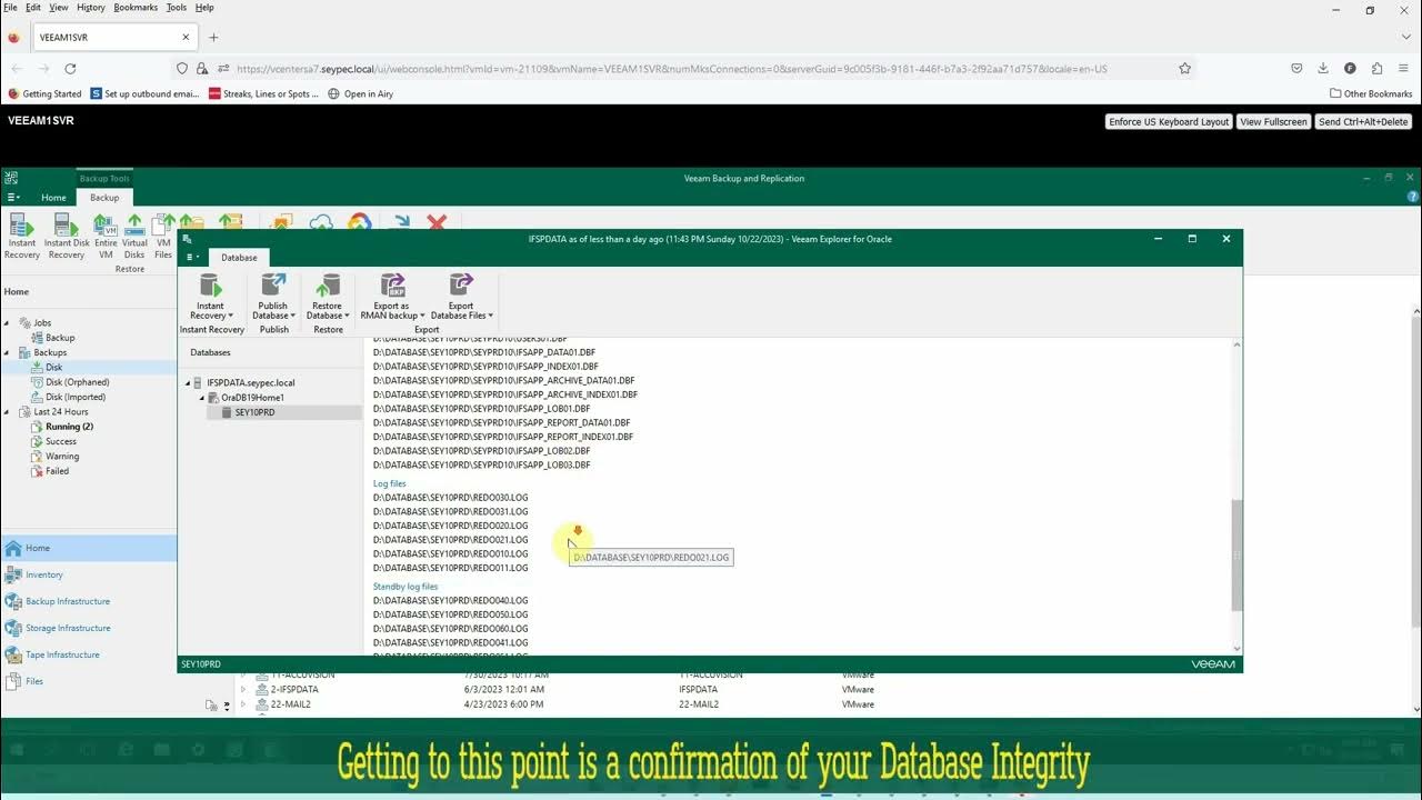 How to Verify Veeam Backup Integrity and Restore Oracle Database - YouTube