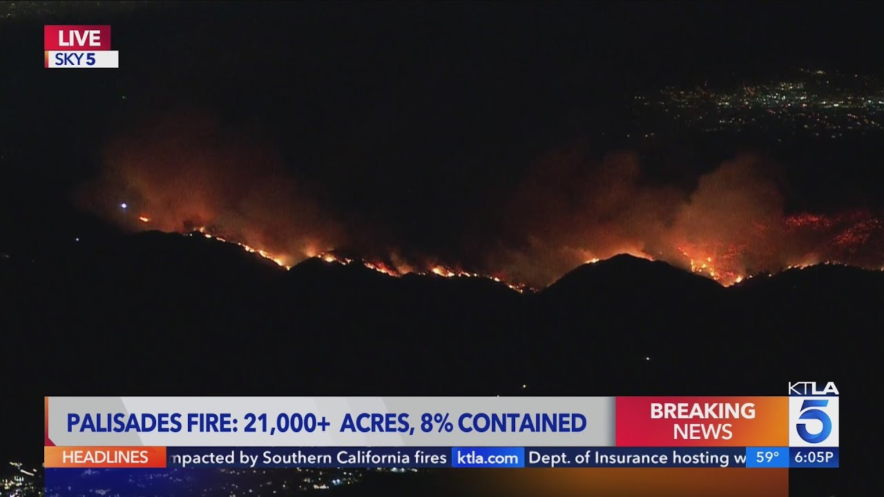 Palisades Fire threatens San Fernando Valley - Friday 6PM Update | Los ...
