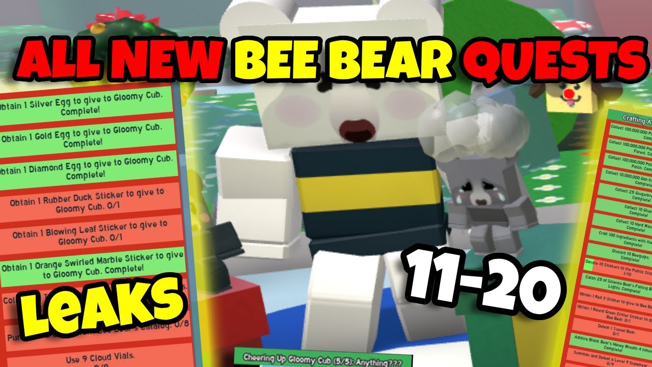 ALL Bee Bear Quests 11-20 - YouTube