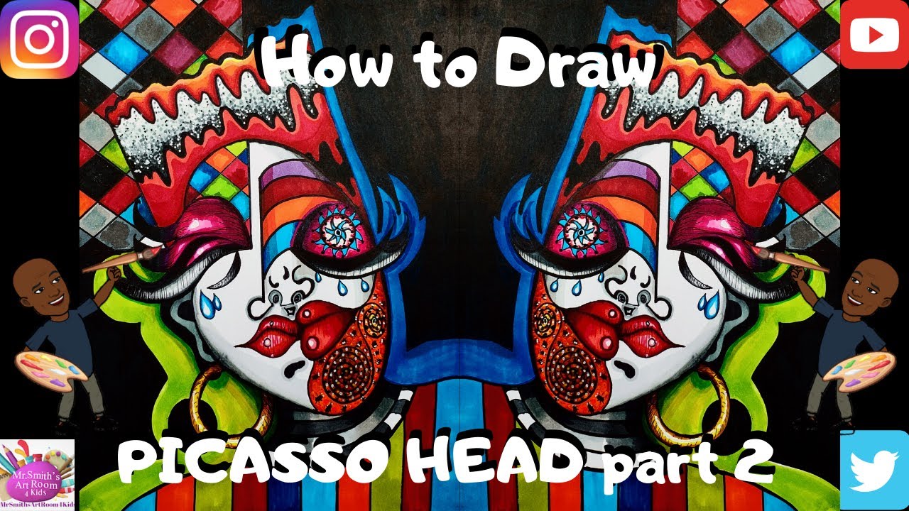 HOW TO DRAW A PICASSO HEAD Part 2 #Picasso #MrSmithsArtRoom4Kids # ...