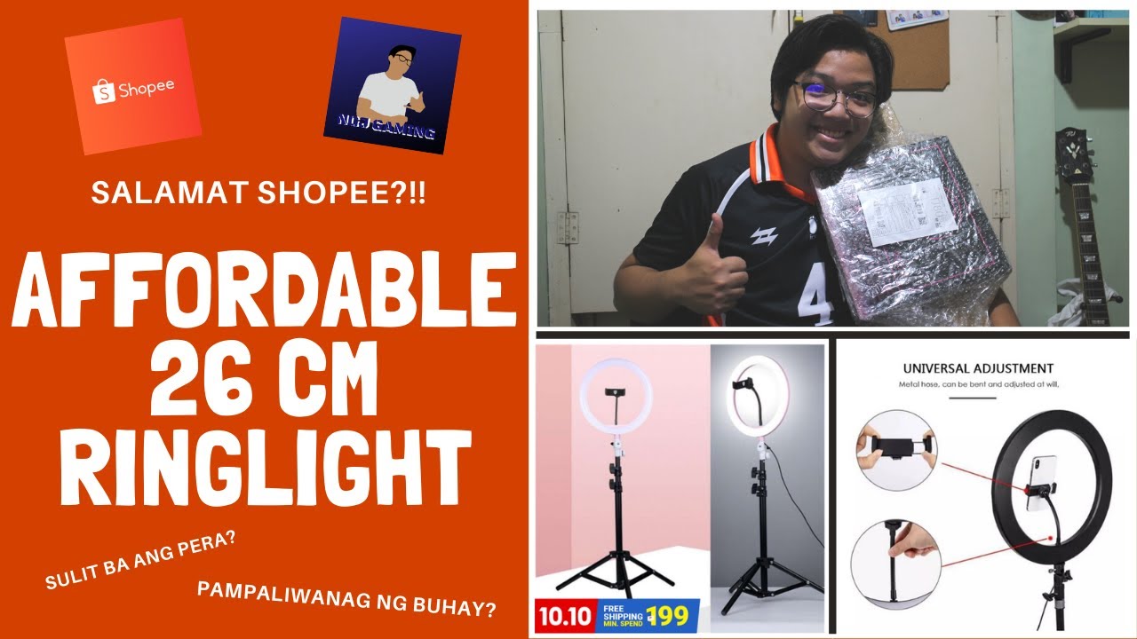 AFFORDABLE 26CM RING LIGHT FROM SHOPEE! | UNBOXING+SET UP | NGJ REVIEWS ...
