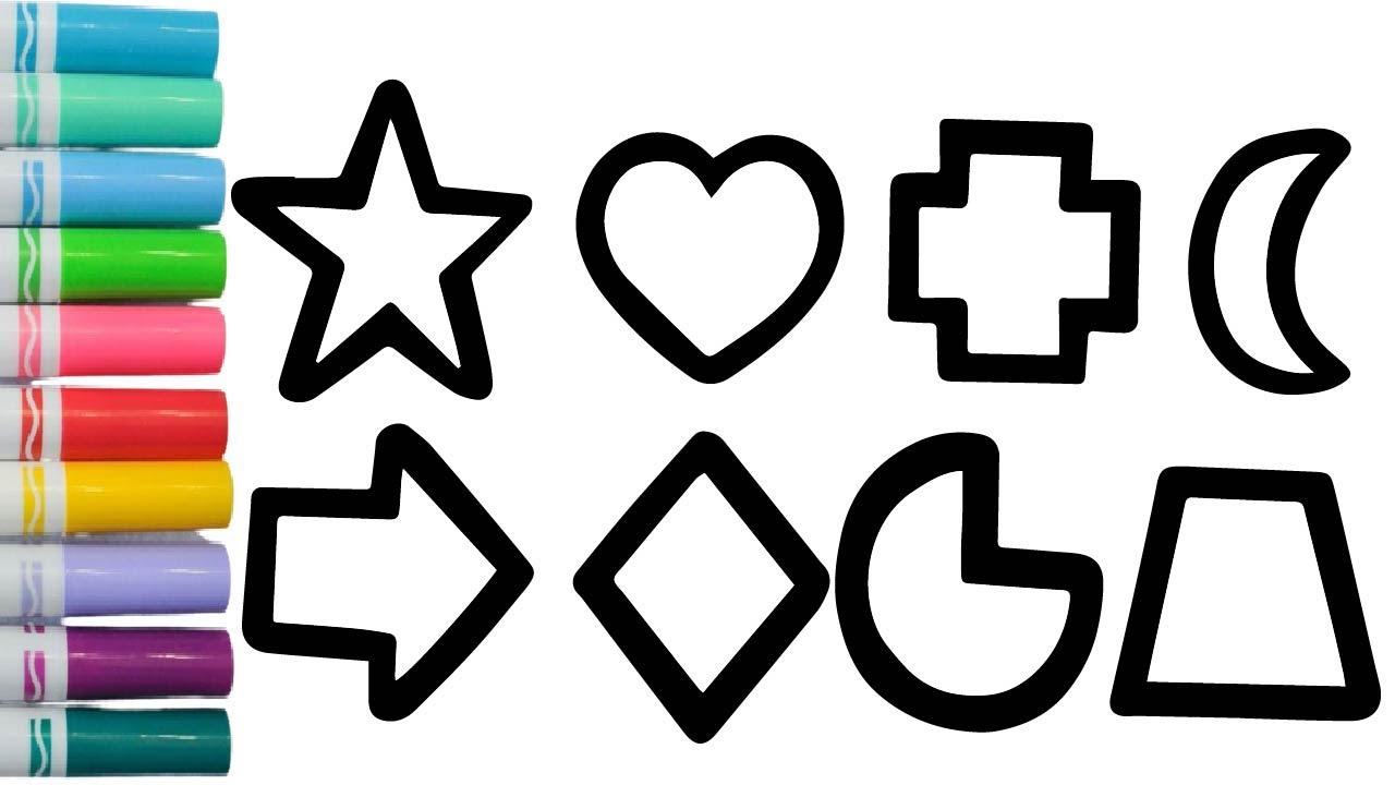 Drawing,Painting,Coloring shapes step by step for begginersH_ow to draw ...