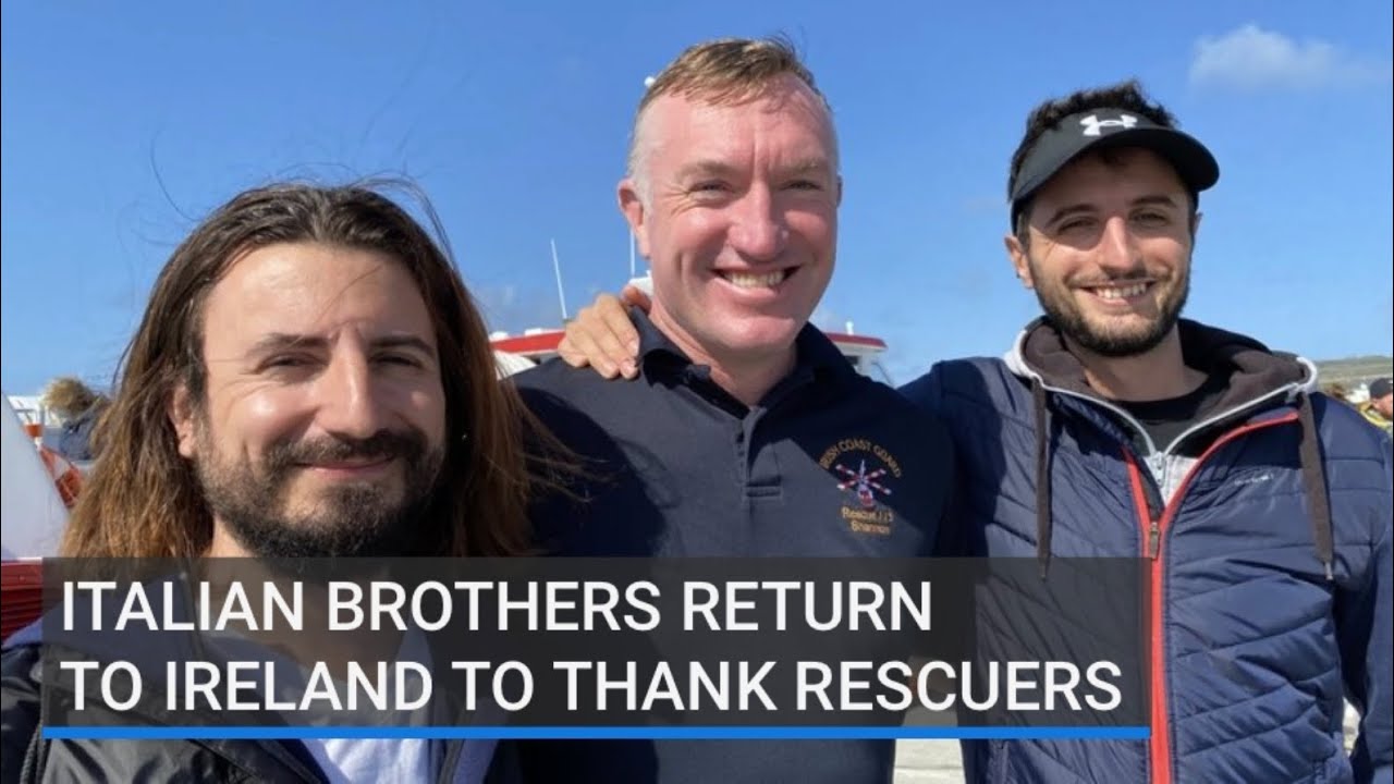 Italian brothers return to Ireland to thank sea rescuers - YouTube