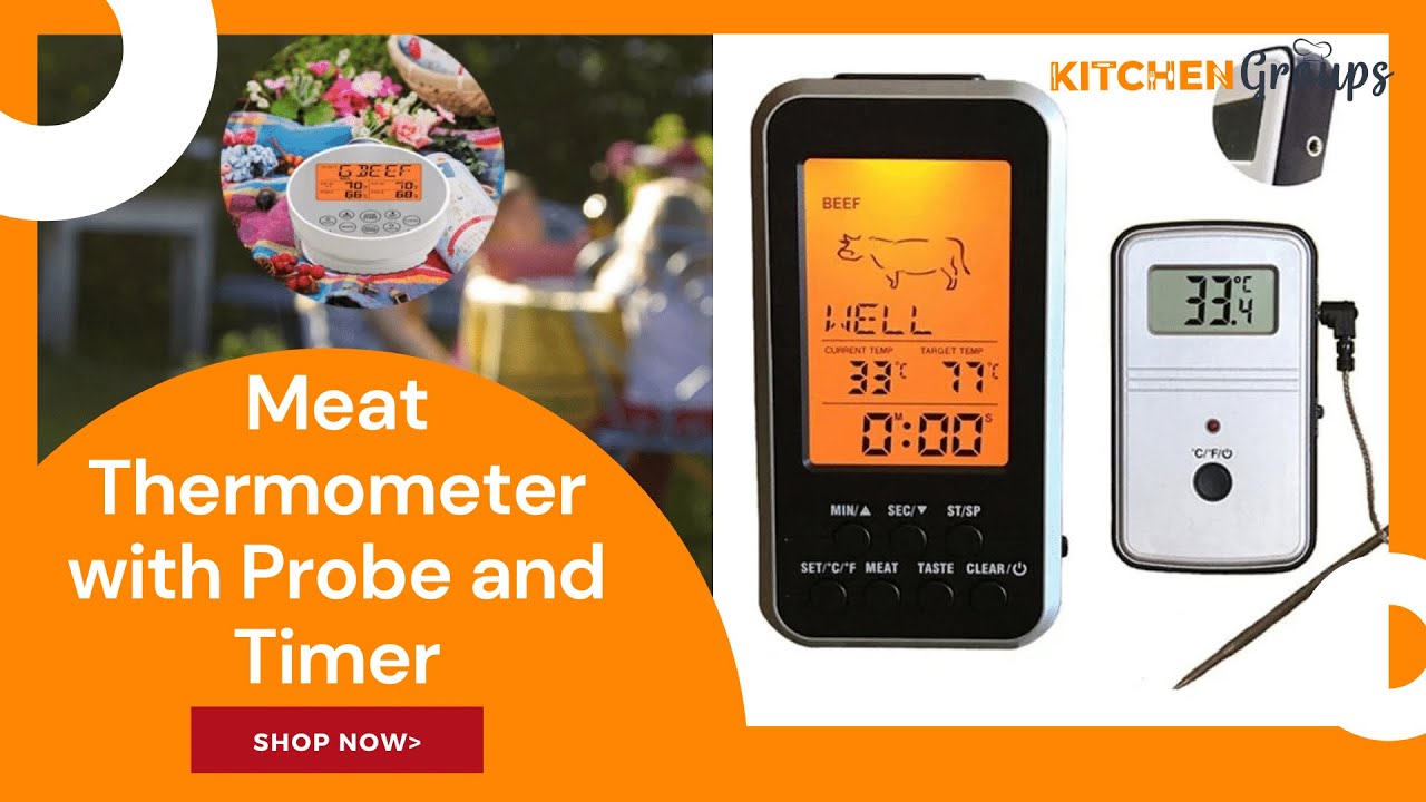Set The Target Temperature With This Meat Thermometer with Probe and ...