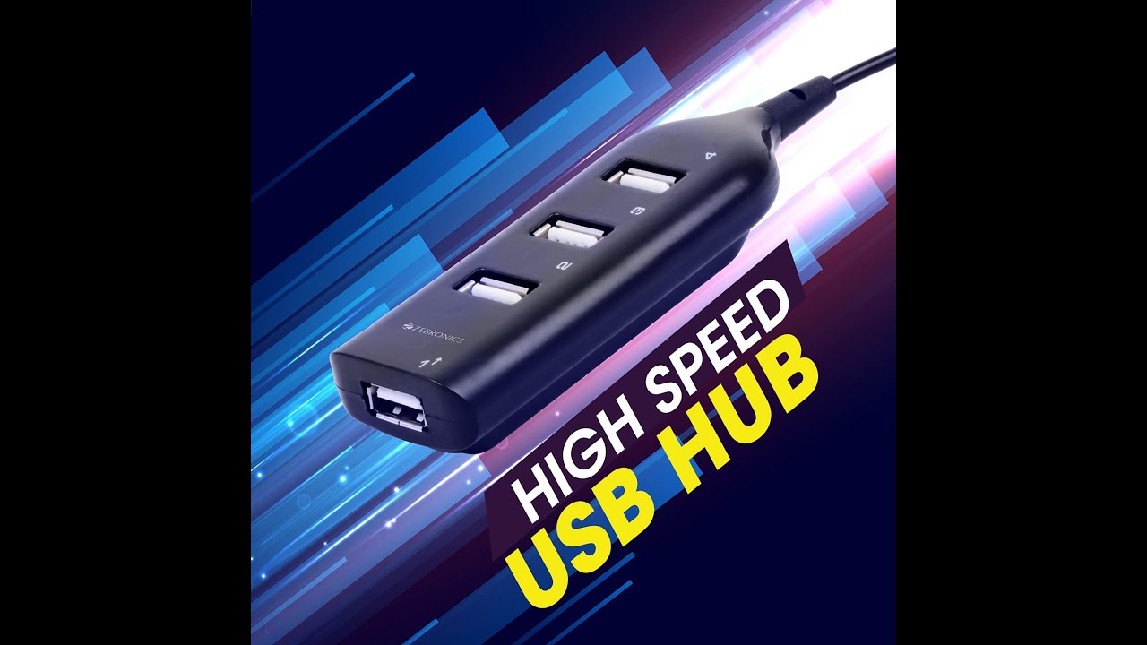 Zebronics USB Hub 90HB Unboxing 4-ports pocket size plug 7 play for laptop & computer - YouTube