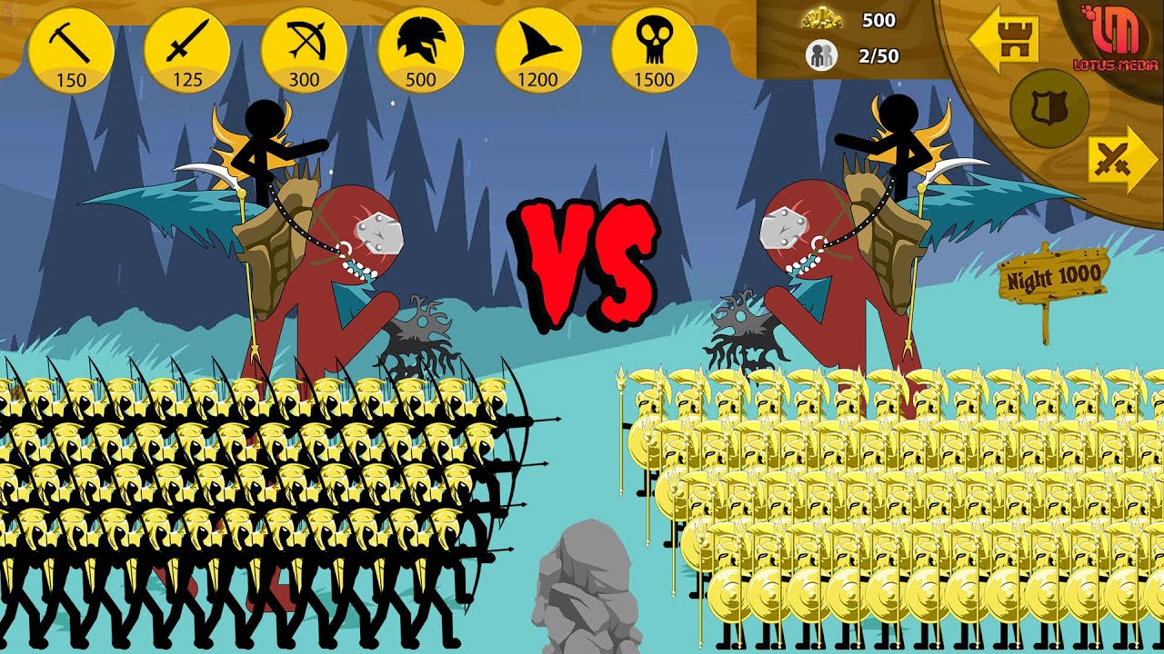 ARMY GOLDEN ARCHIDON VS ARMY GOLDEN SPEARTON IN EPIC BATTLE | Stick War ...