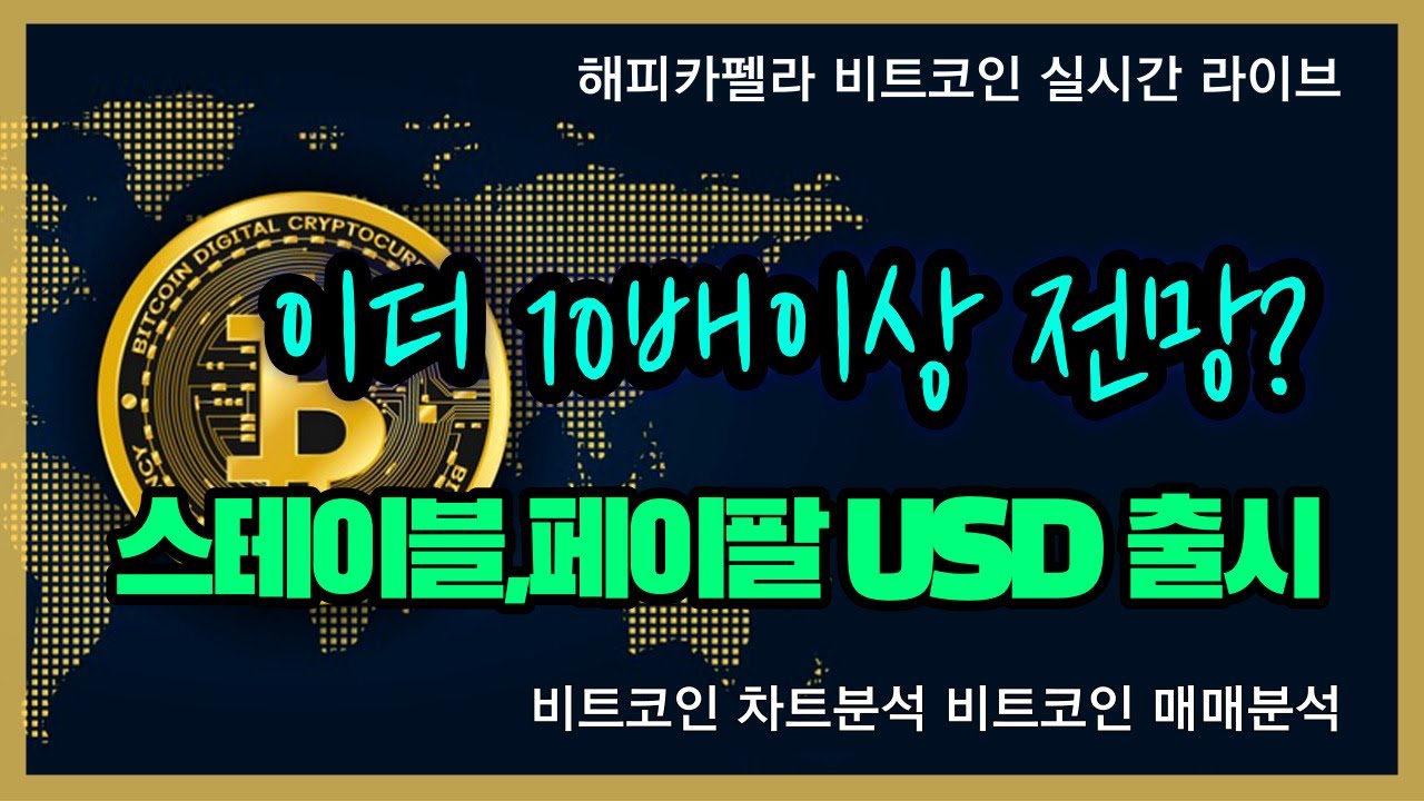 비트코인 실시간 페이팔 스테이블코인 출시 비트재단 전부회장 이더 10배이상 상승전망 8월 8일 점심💎 비트코인 비트코인