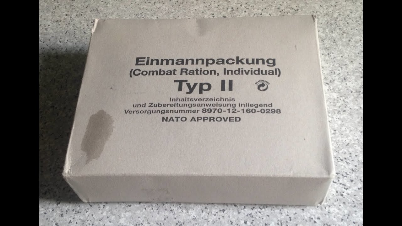 MRE Review: Bundeswehr Einmannpackung Germany Defence Force Combat ...