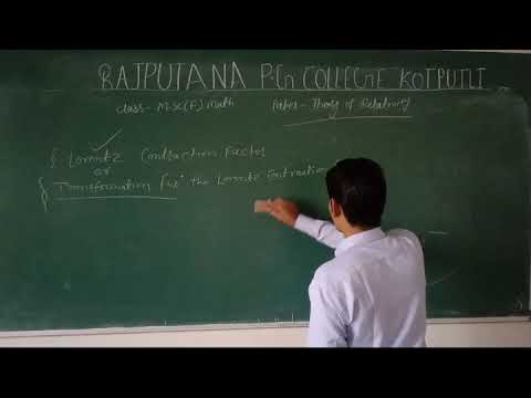 M scF Math Lorentz contraction Factor part 1 - YouTube