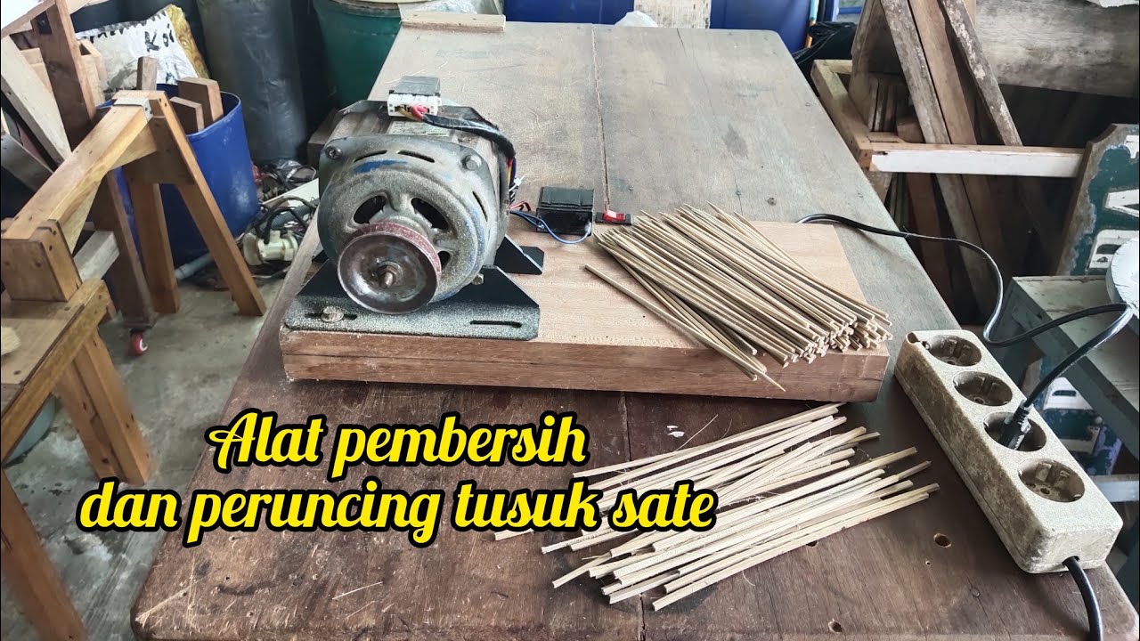 Alat sederhana pembersih serabut dan peruncing tusuk sate. - YouTube