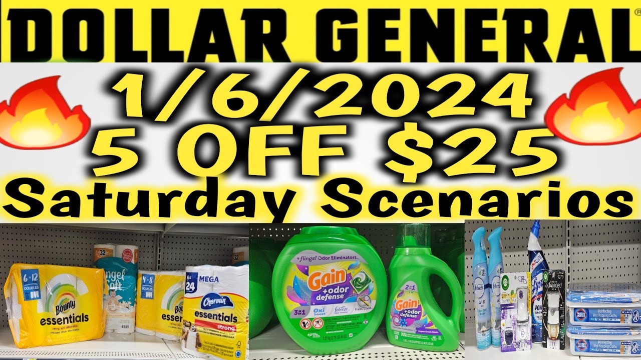 1/6/2024 🔥5 OFF 25 | Dollar General Couponing | 5 off $25 Saturday ...