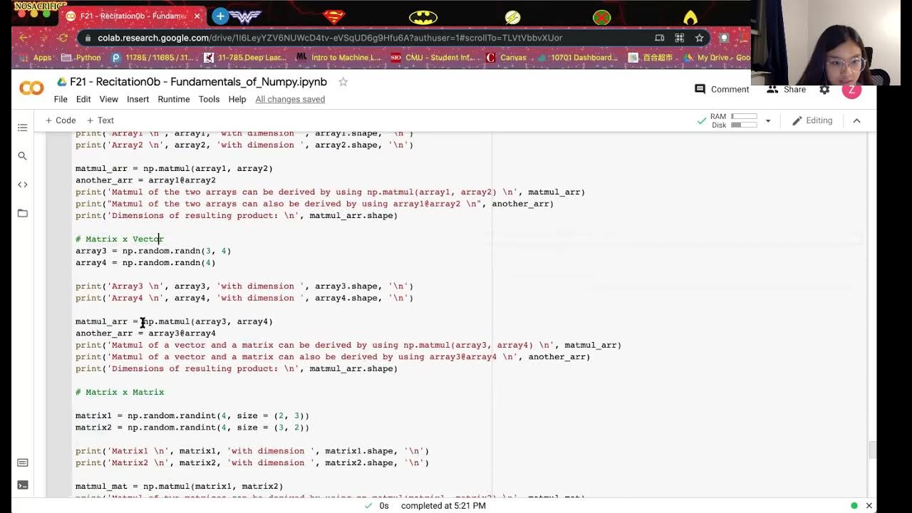 Recitation 0b | Fundamentals of Numpy - Maths Operations (8/8) - YouTube