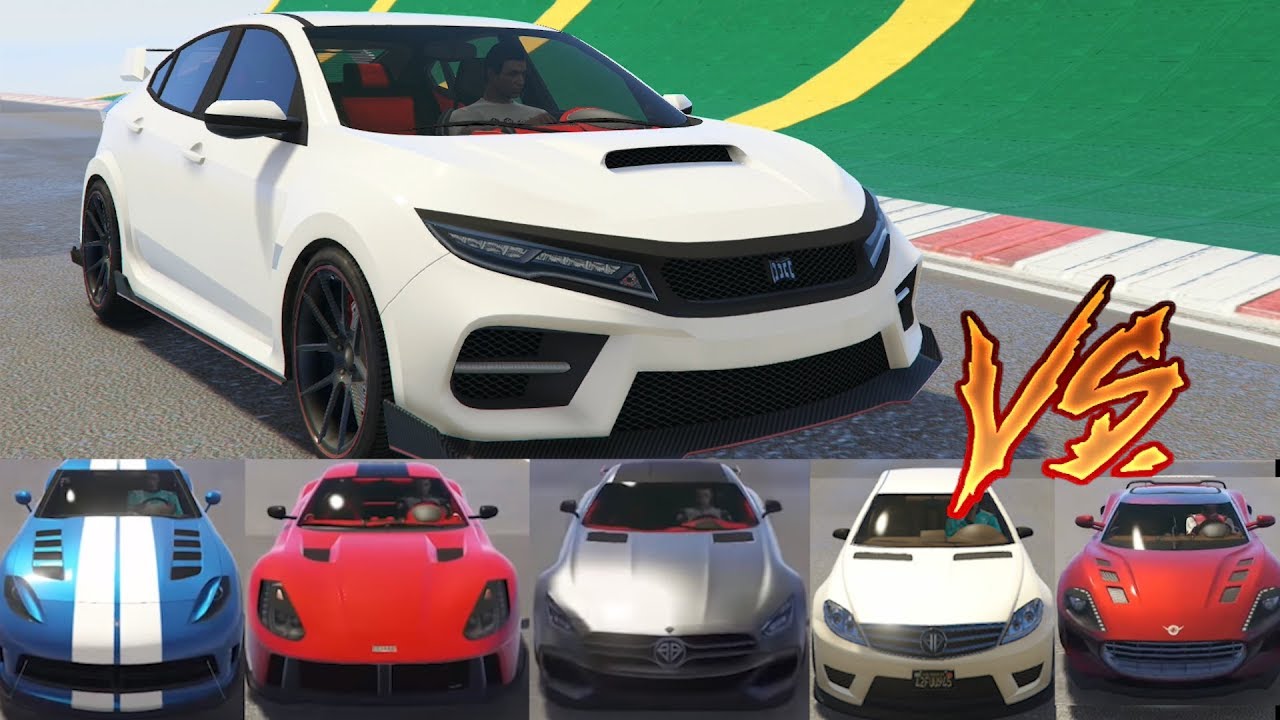 GTA 5 - Top Speed Drag Race (Dinka Sugoi vs Top 5 Sports Cars) - YouTube