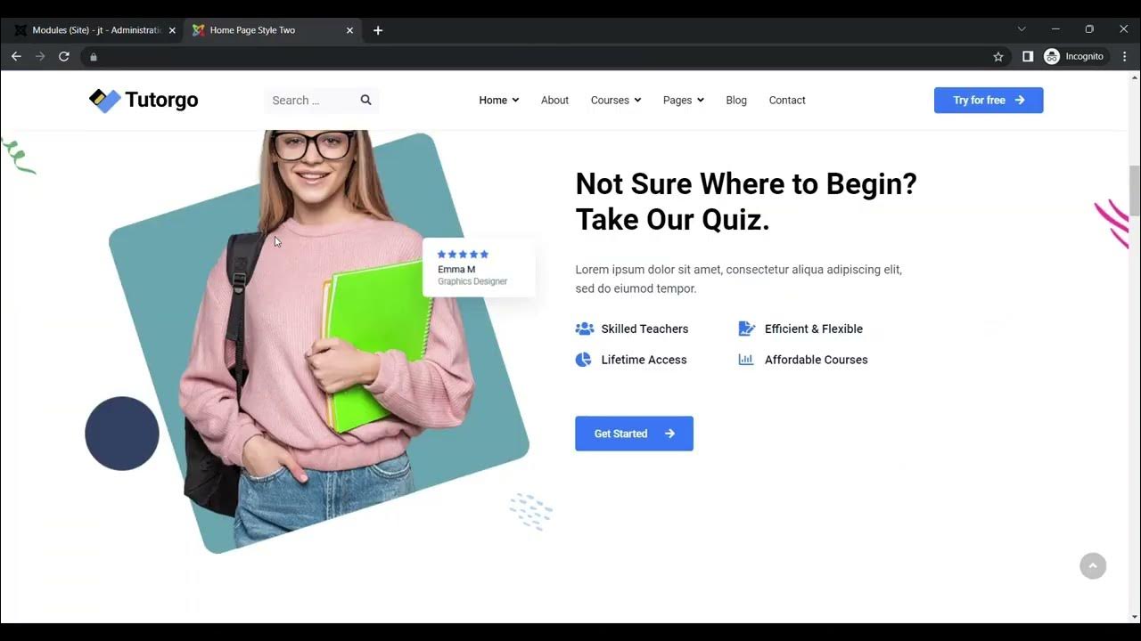 Tutorgo - Home 2 - Joomla 4.3.2 - SP Page Builder 3.8.9 - Helix Ultimate 2.0.13 - YouTube