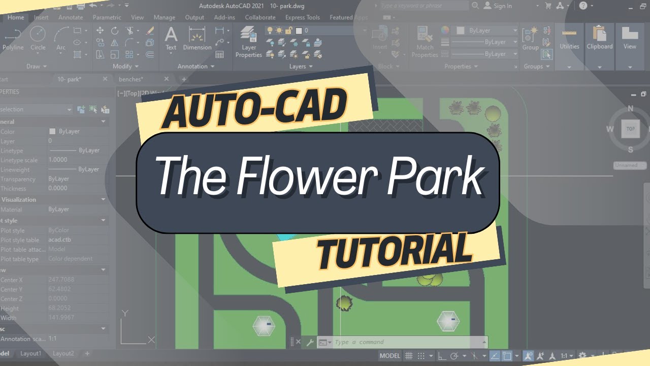 How do I made a Landscape park, AutoCAD - YouTube