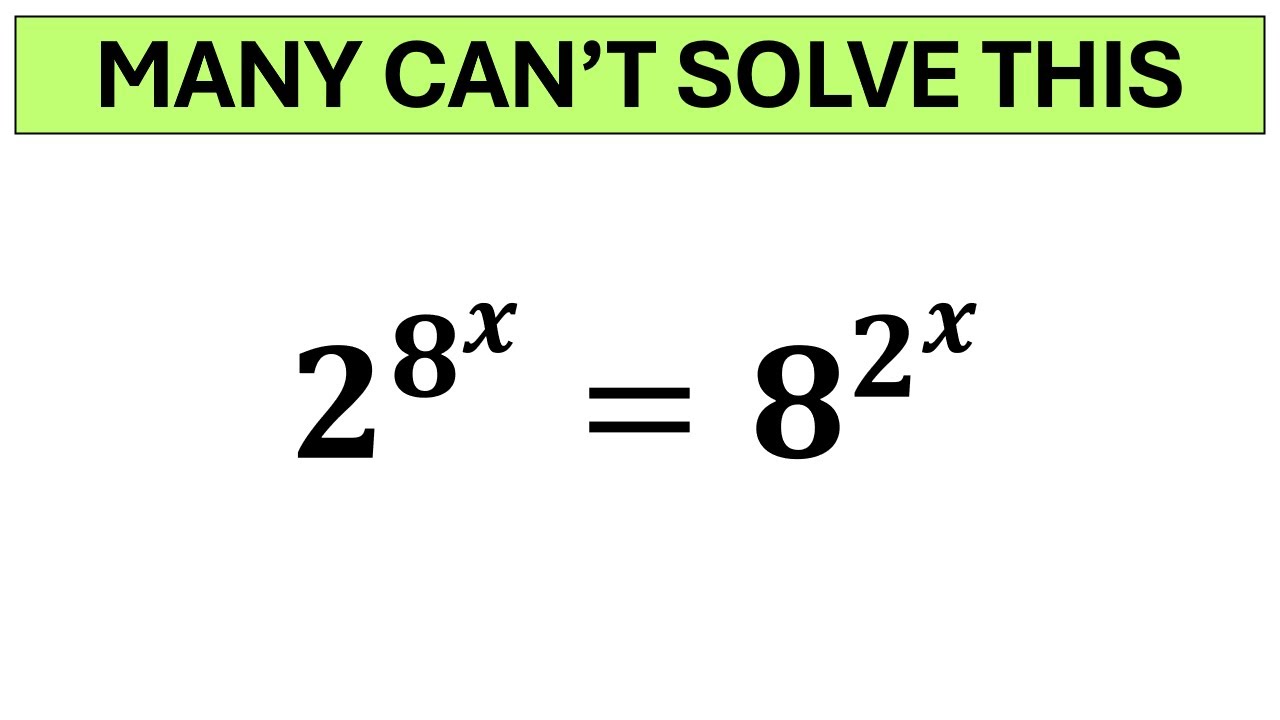 This Equation Looks Simple Until You Try Solving It. - YouTube