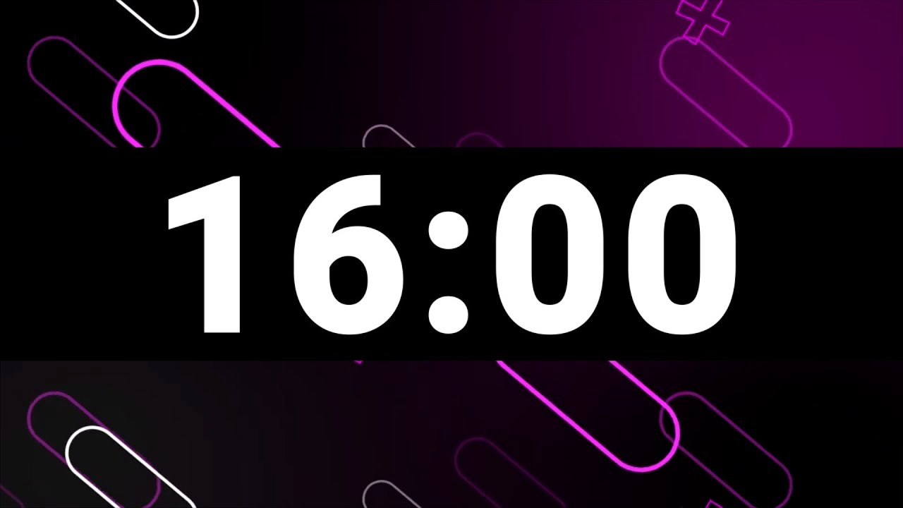 16 Minute Timer with Relaxing Upbeat Music and Alarm, Countdown Clock ...