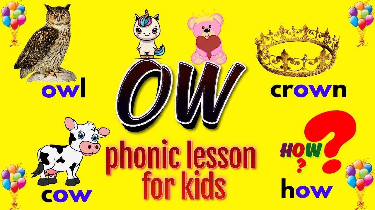 Learn the OW Sound 🌟 Fun Phonics Lesson for Kids ow Words #education # ...