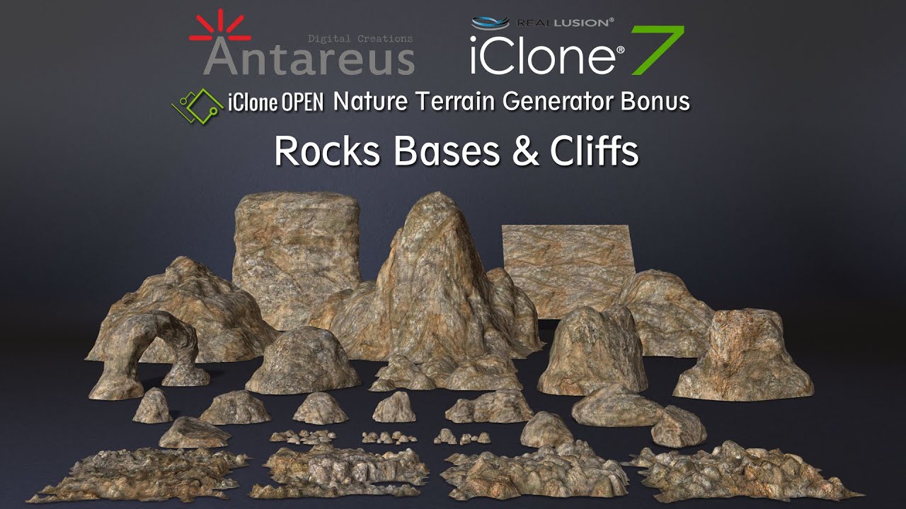 Nature Terrain Generator for iClone - Rocks - YouTube