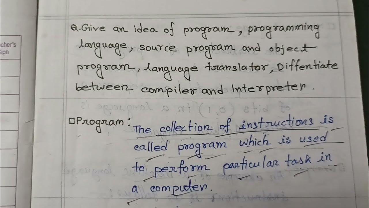L1-What is Computer Program,Programming Language,Source Program,Object Program,Compiler ...