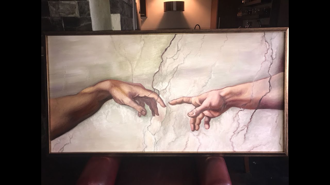 Picturi la comanda reproducere celebra, tablou cu mainile lui Adam ...