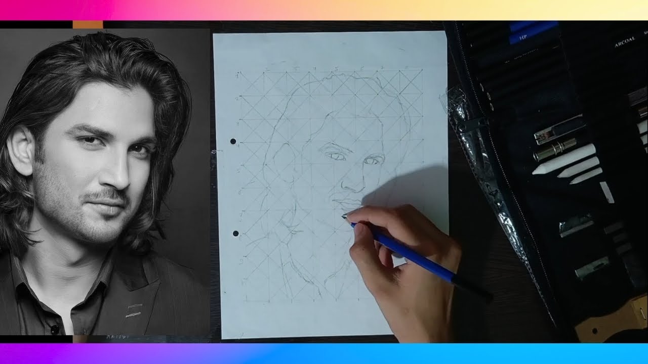sketch of sushant singh rajput || pencil sketch by naved || New sketch ...