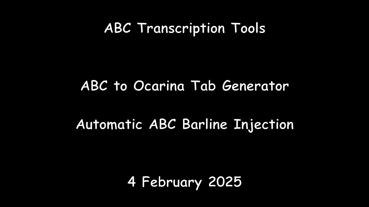 ABC Transcription Tools - ABC to Ocarina Tab Generator - Automatic ABC ...
