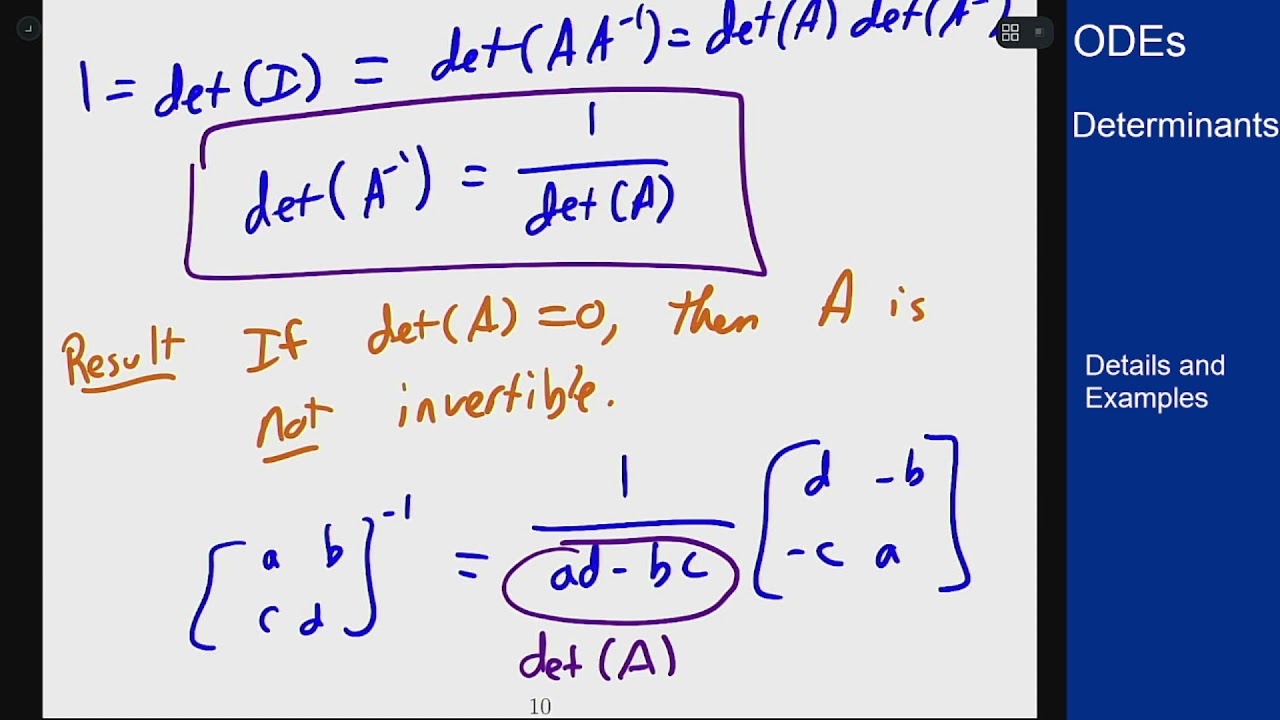 Differential Equations - Determinants - Multiplicativity and Example ...