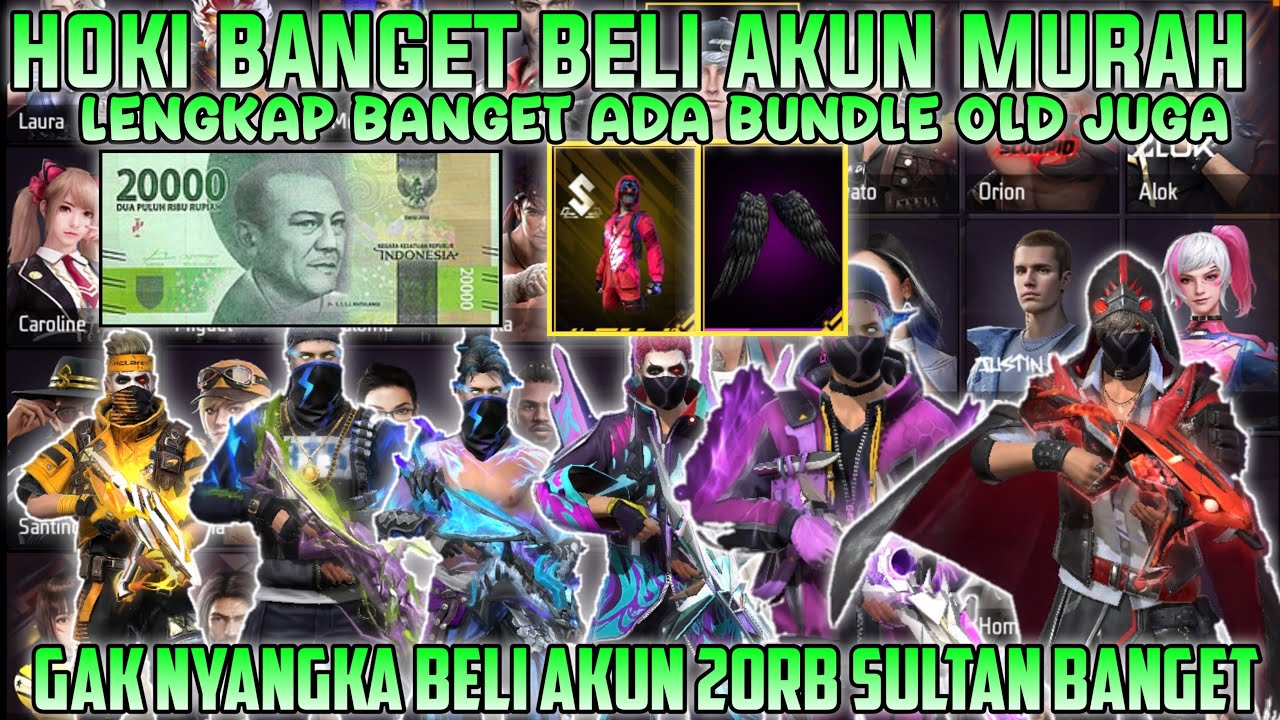 BELI AKUN FF PERTAMA KALI DAPAT AKUN SULTAN!! || REVIEW AKUN FF SULTAN ...