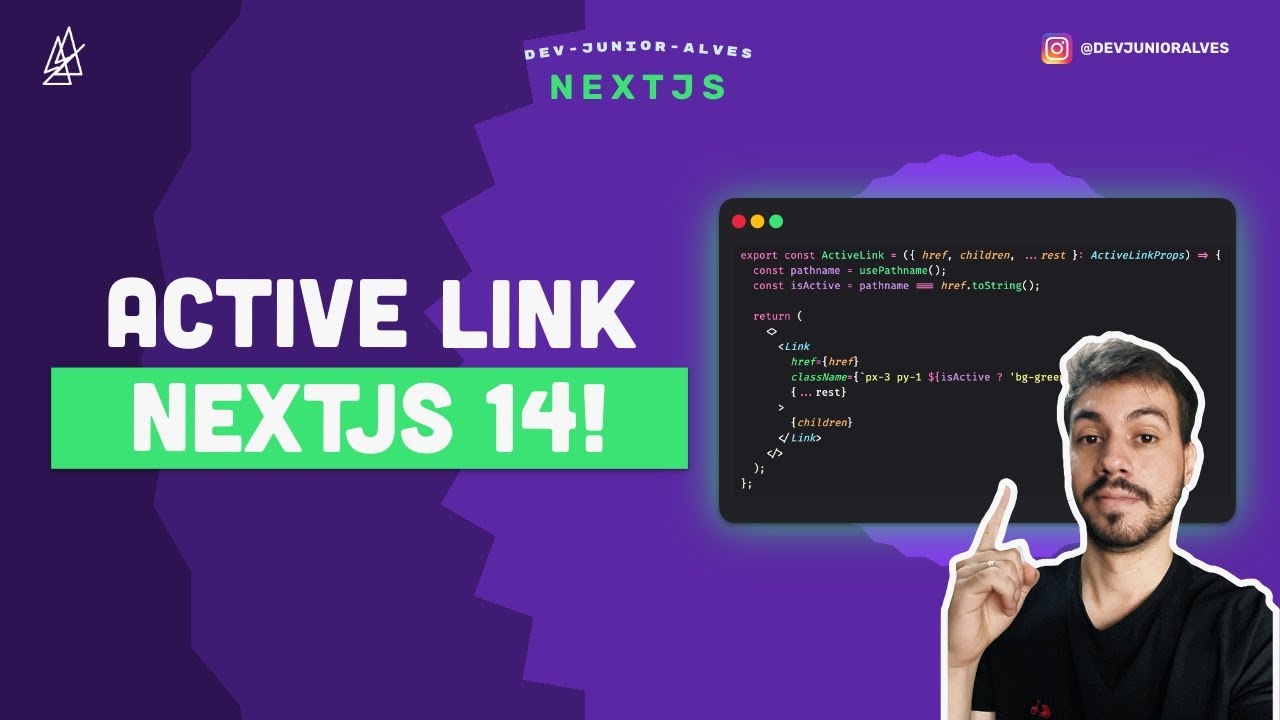 Como criar um ACTIVE LINK com NEXTJS 14? - YouTube